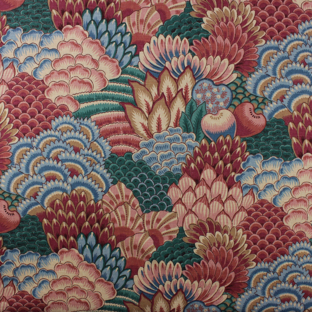 Jay Yang Floral Garden Chintz Fabric in Burgundy – All About Fabrics