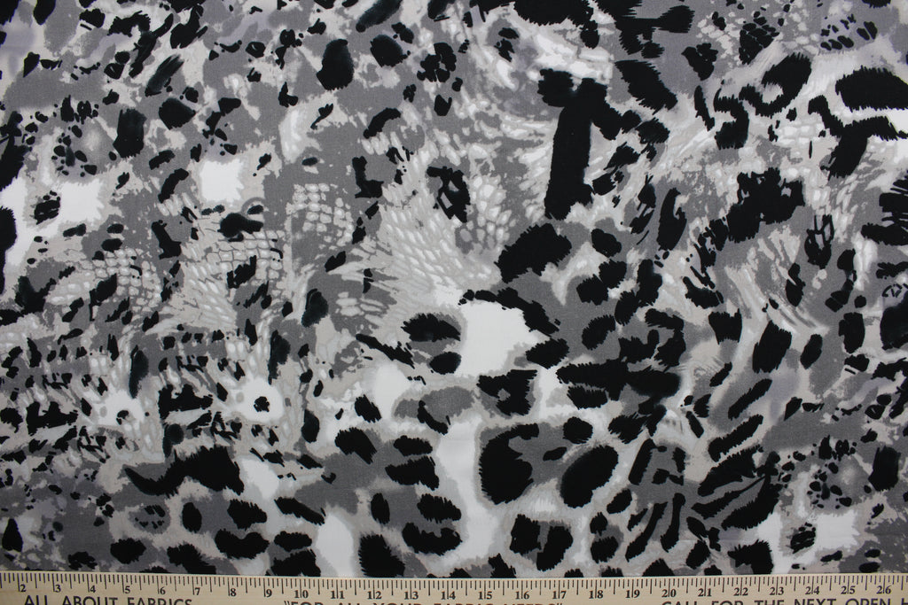 Onyx Ocelot Cat Print Design Fabric in Black – All About Fabrics