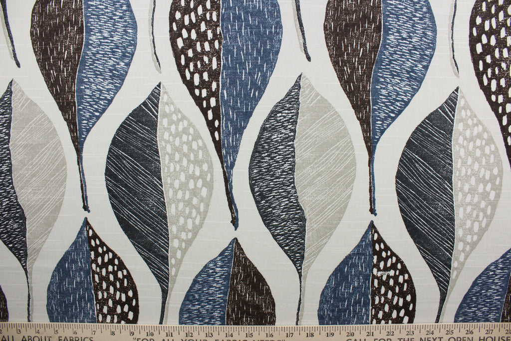 Robert Allen© Wood Block Leaf in Twilight – All About Fabrics
