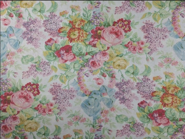 Lauren Allison Floral Fabric on White – All About Fabrics