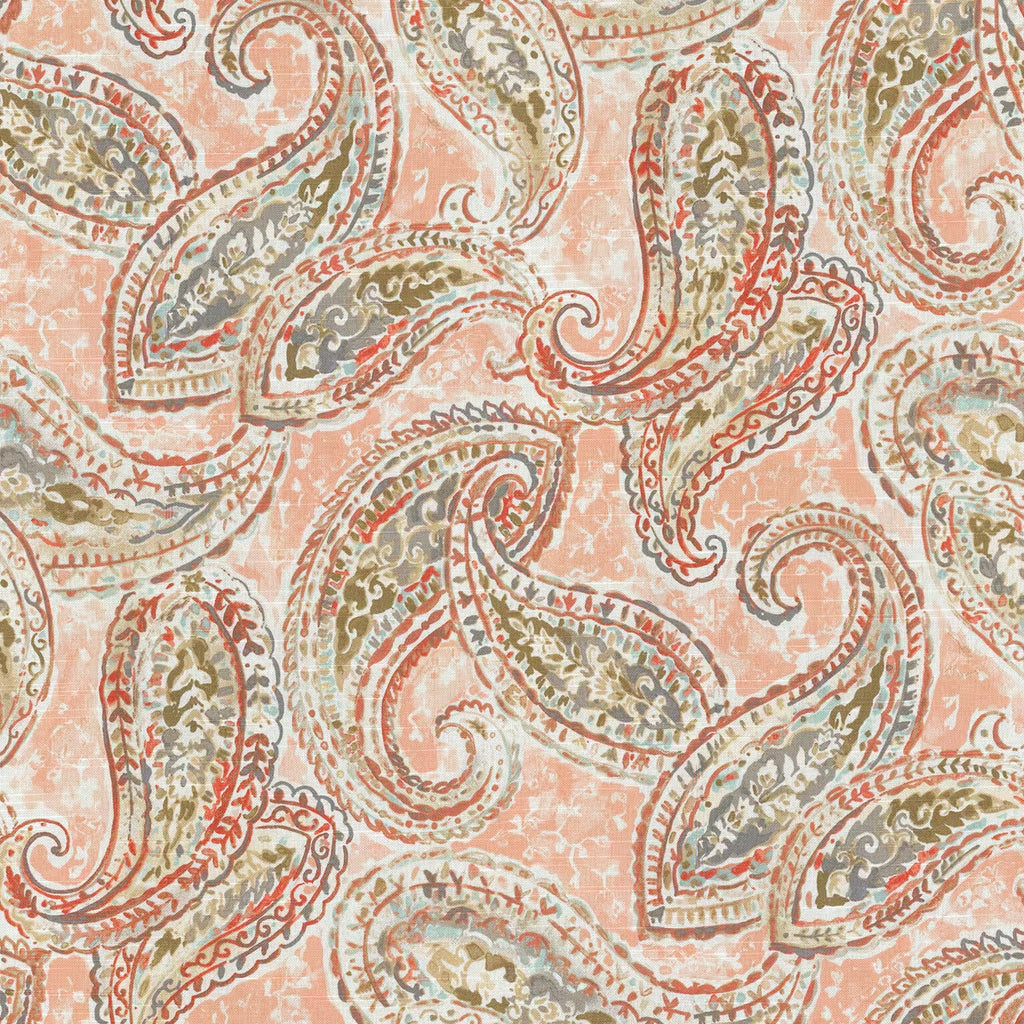 Kelly Ripa Home Bright & Lively Paisley Fabric in Shell – All About Fabrics