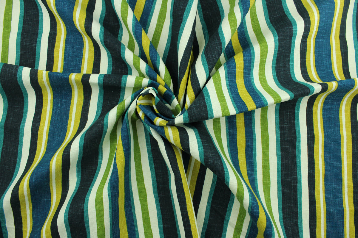 Covington© Paint Lines in Mediterranean Blue - All About Fabrics