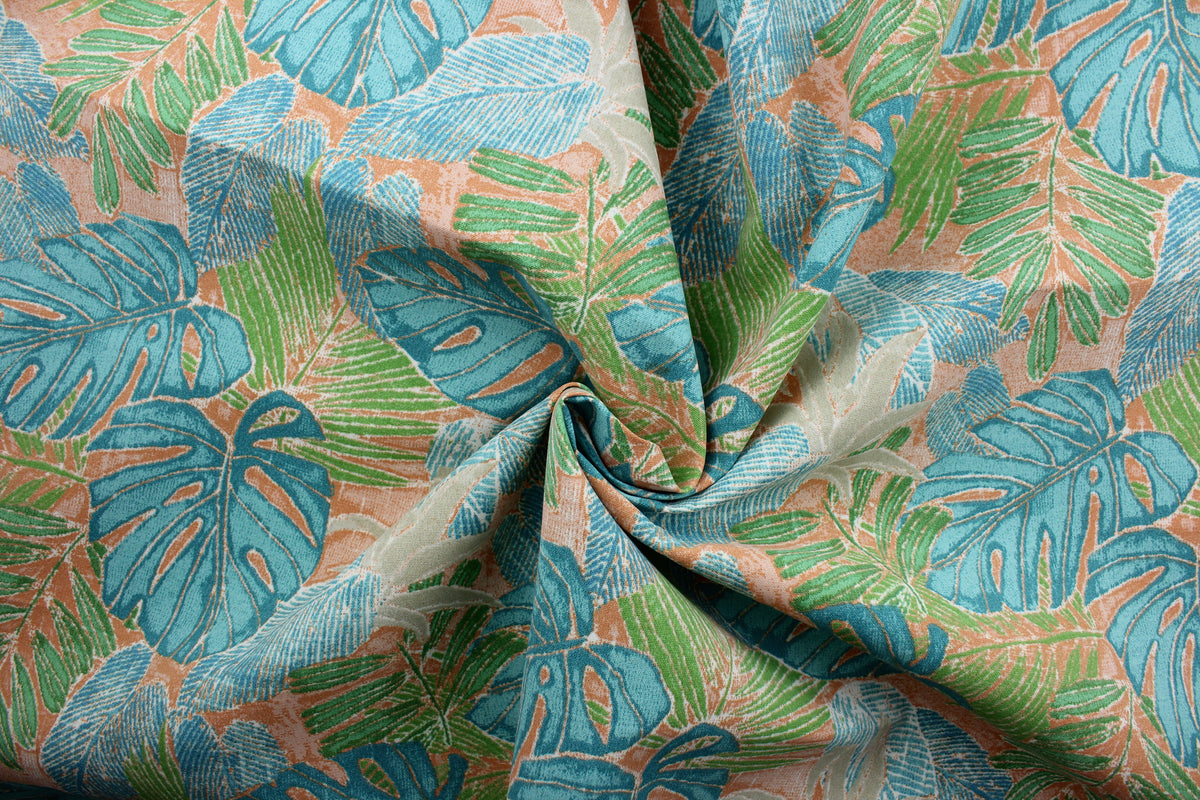 Tommy Bahama© Batik Leaves in Mango - All About Fabrics